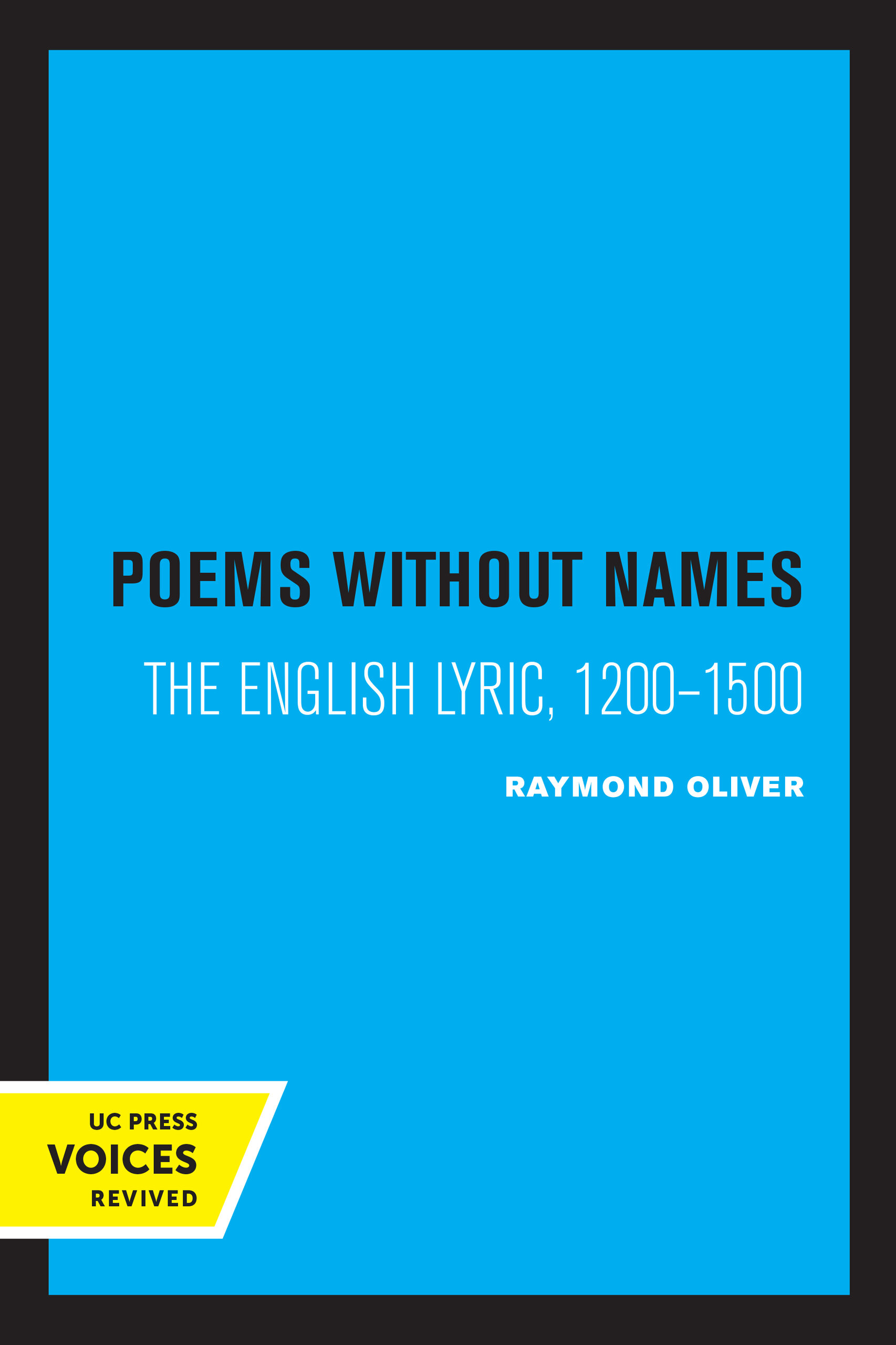 Poems Without Names by Raymond Oliver - Paper